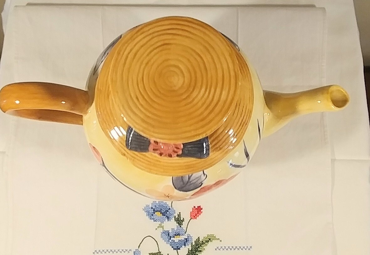 Vintage Floral Hat Teapot by WCL Hand Painted Hand Glazed | Etsy