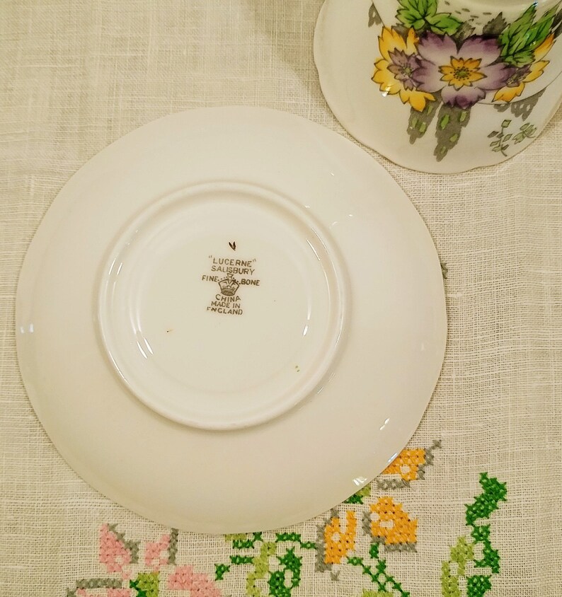 Salisbury Lucerne Pattern Bone China Cup and Saucer Set 2 - Etsy
