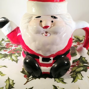 Jolly Santa Holiday Figural Teapot, Full Size; Vintage Teapot, Holiday ...