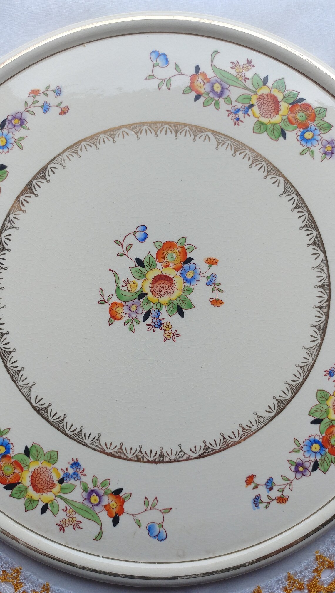 Vintage Large Cake Plate Serving Plate 12 Inches Vintage - Etsy
