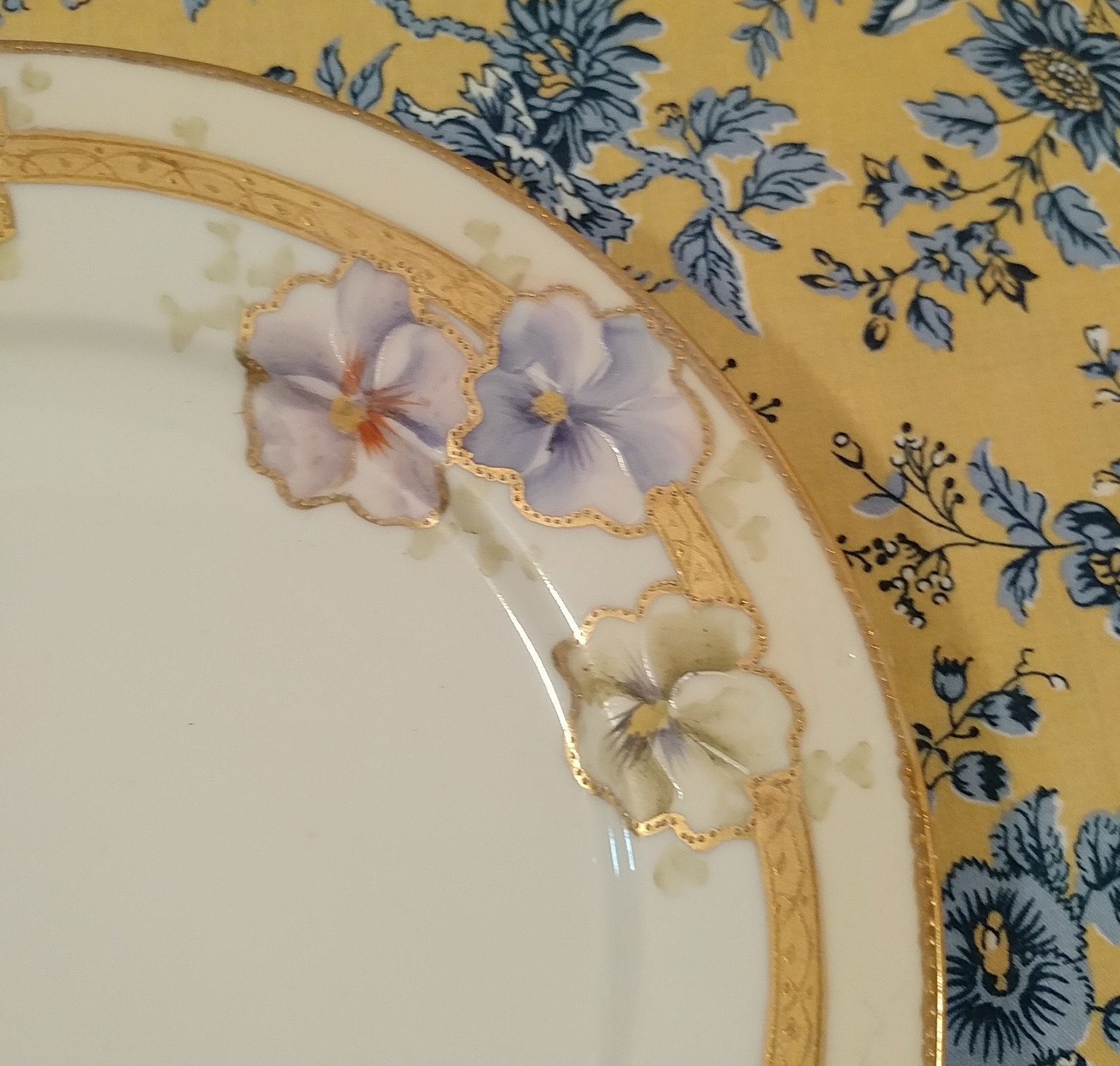 Antique Nippon Hand Painted Pansy Plate With Gold Moriage | Etsy