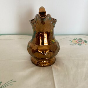 Antique Large English Copper Luster Pitcher Jug With Hand Painted ...