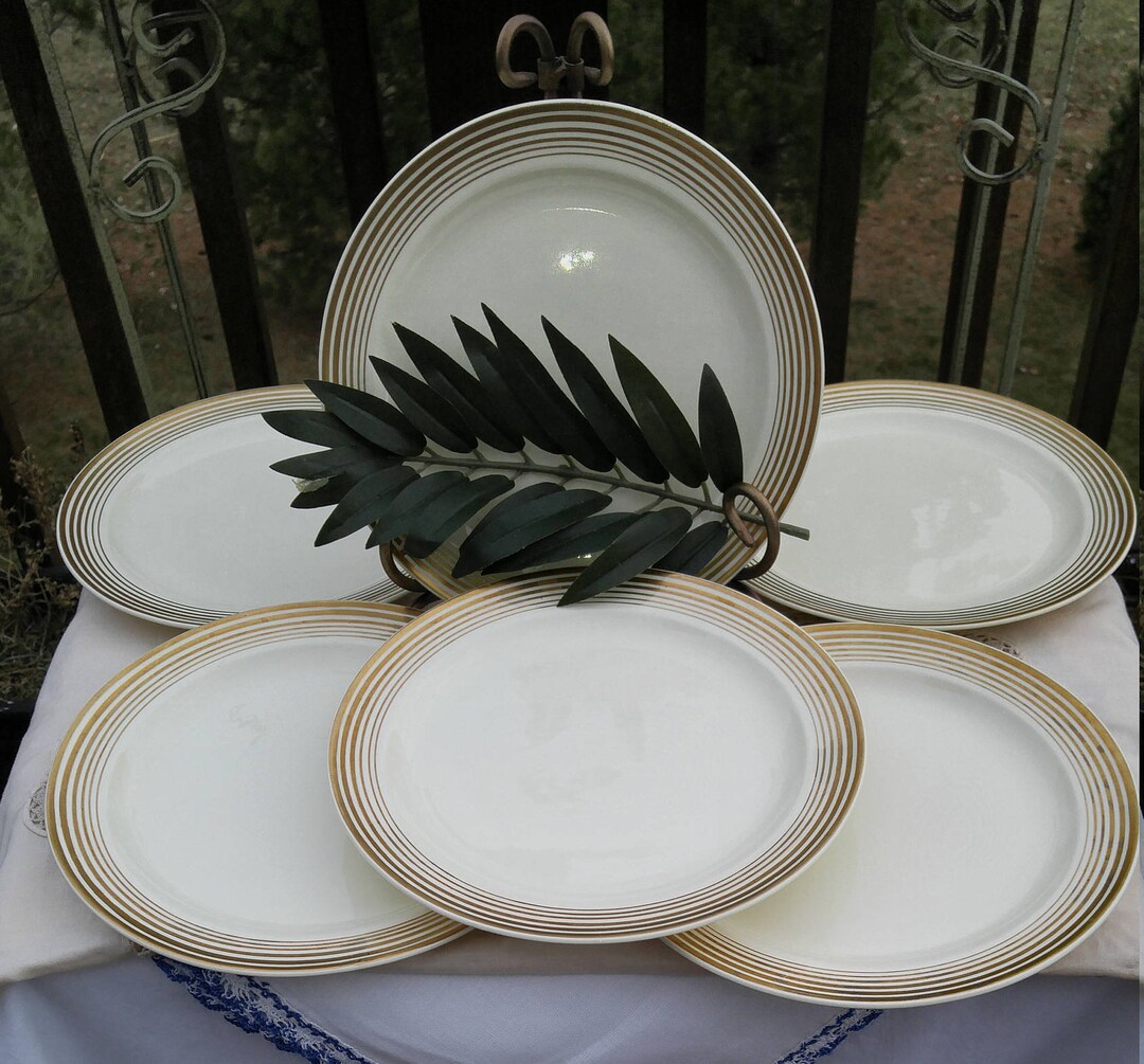 SO Elegant Taylor Smith Taylor 22K Gold Side Plate - Set of 6; Vintage ...