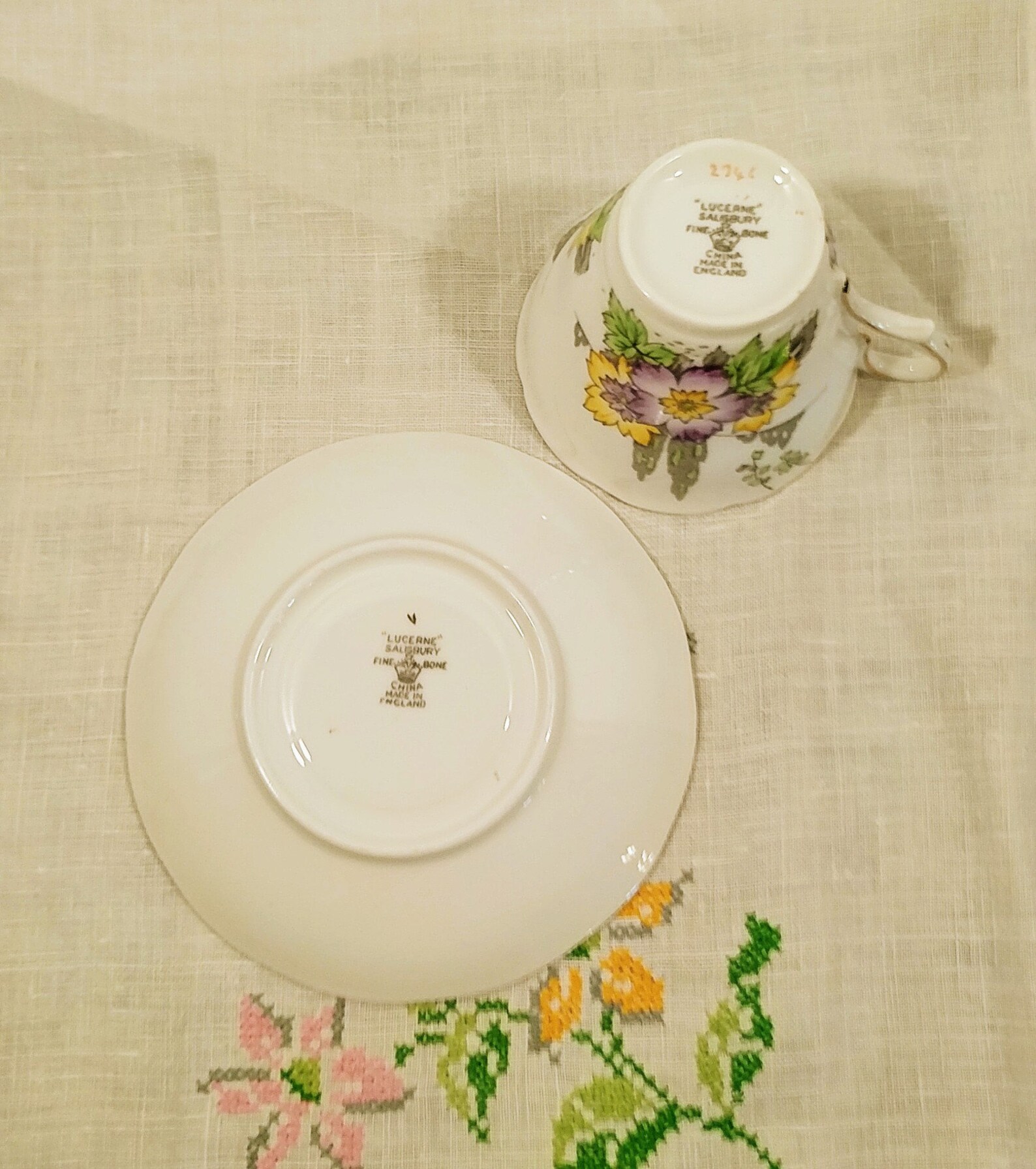 Salisbury Lucerne Pattern Bone China Cup and Saucer Set 2 - Etsy
