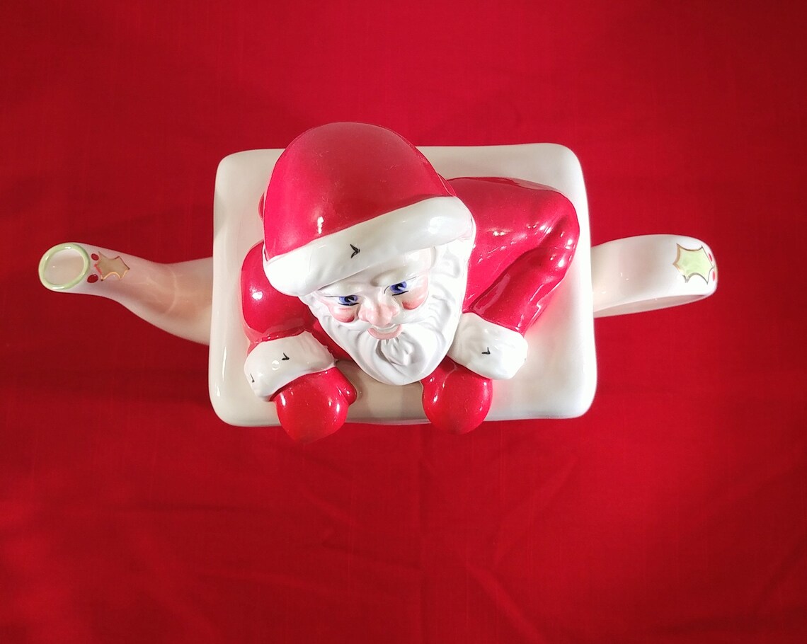 Santa in the Chimney English Teapot Full Size Vintage - Etsy