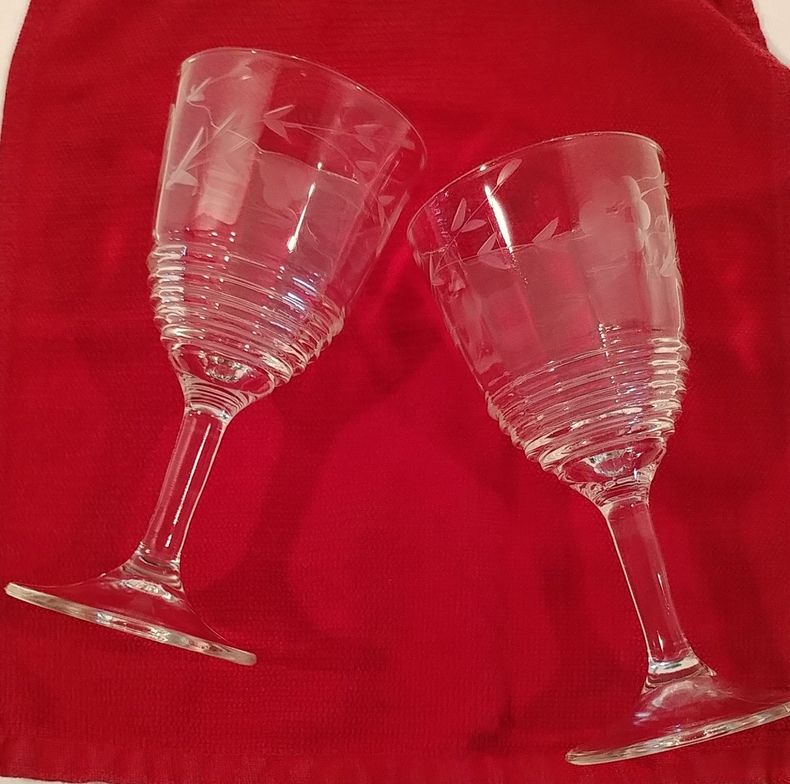 Mid Century Libby Rock Sharpe Halifax Pattern Wine Glass Set | Etsy