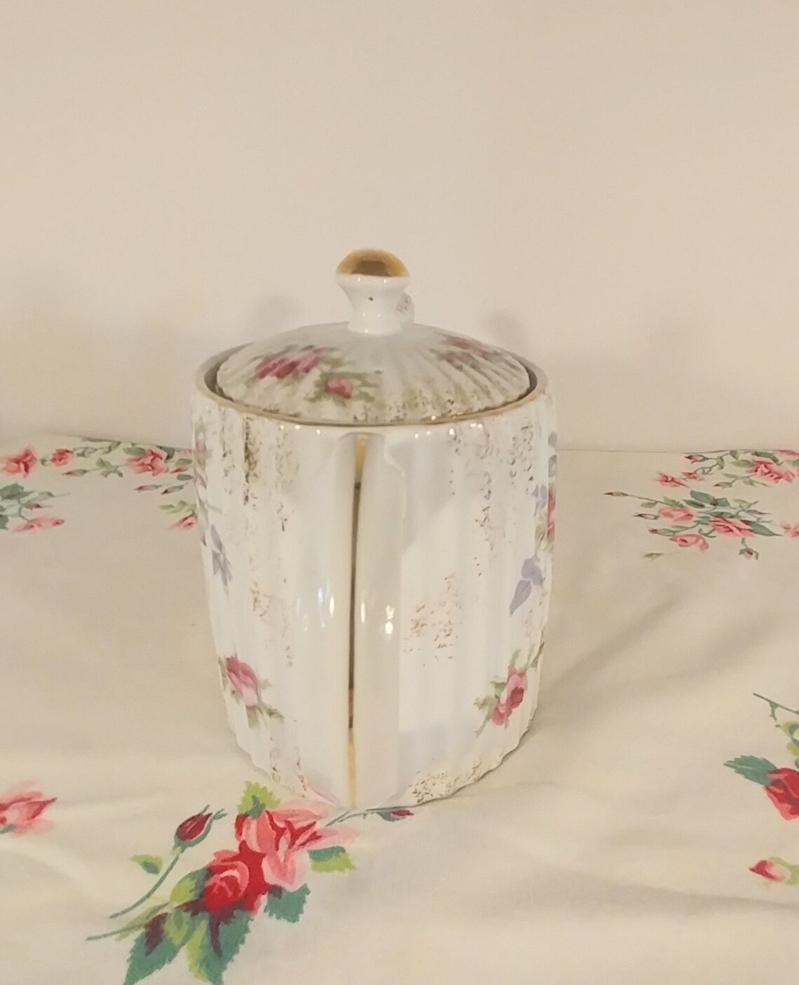Lefton Bountiful Roses Oval Teapot With Gold Fleck Trim Full - Etsy