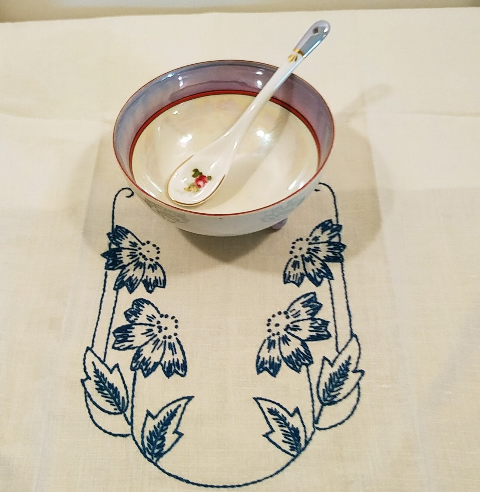 Antique Noritake Morimura Brothers Hand Painted Blue and White Luster ...
