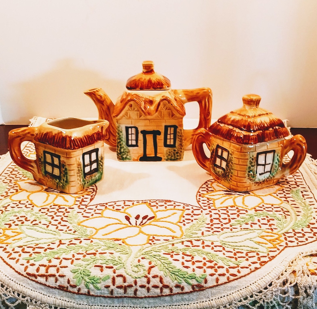 Vintage Cottageware Tea Set, Personal Size, Japan - 3 Piece Set With ...