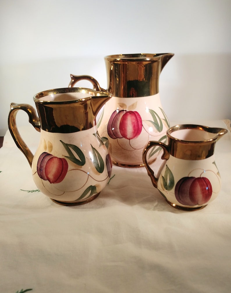 Wade England Harvest Ware 3 Piece Plums and Leaves Copper - Etsy