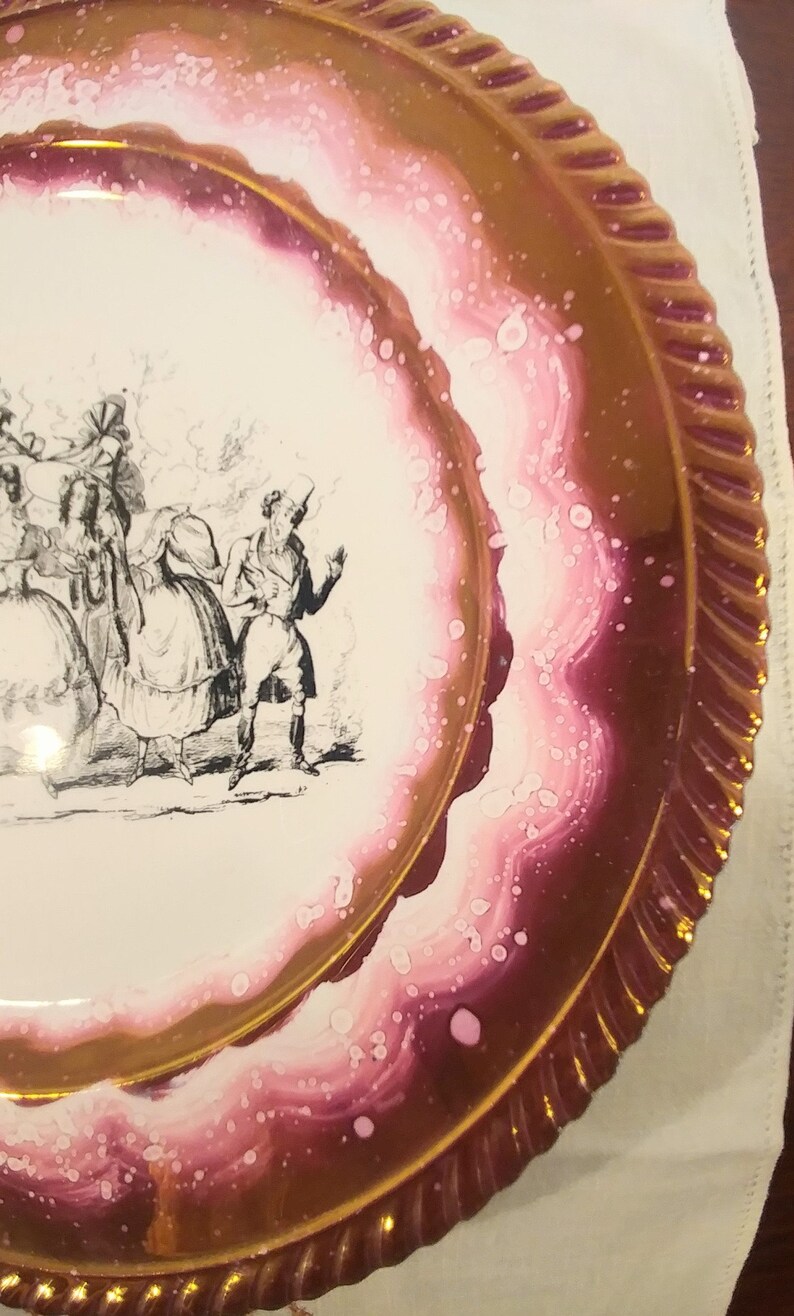 Vintage Splatter Lusterware Plate by Gray's Pottery - Etsy