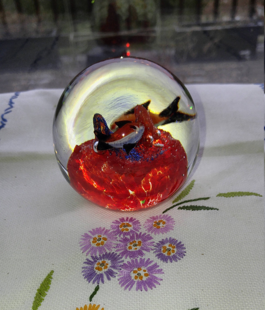 Under the Sea Hand Blown Glass Paperweight, Fish in the Ocean Glass ...