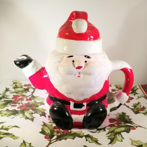 Jolly Santa Holiday Figural Teapot, Full Size; Vintage Teapot, Holiday ...