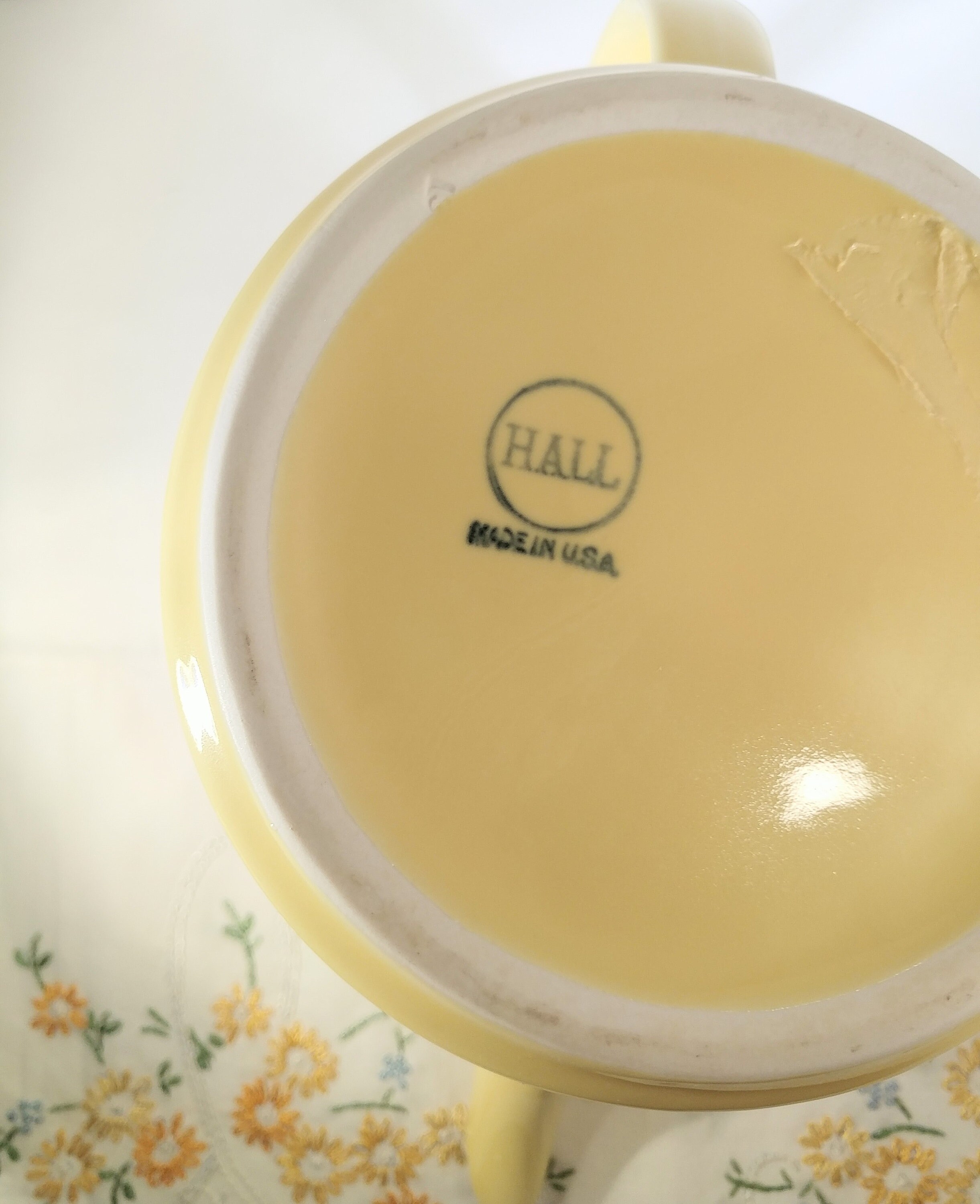 Vintage Hall China Yellow Flat Bottom Teapot Full Size - Etsy