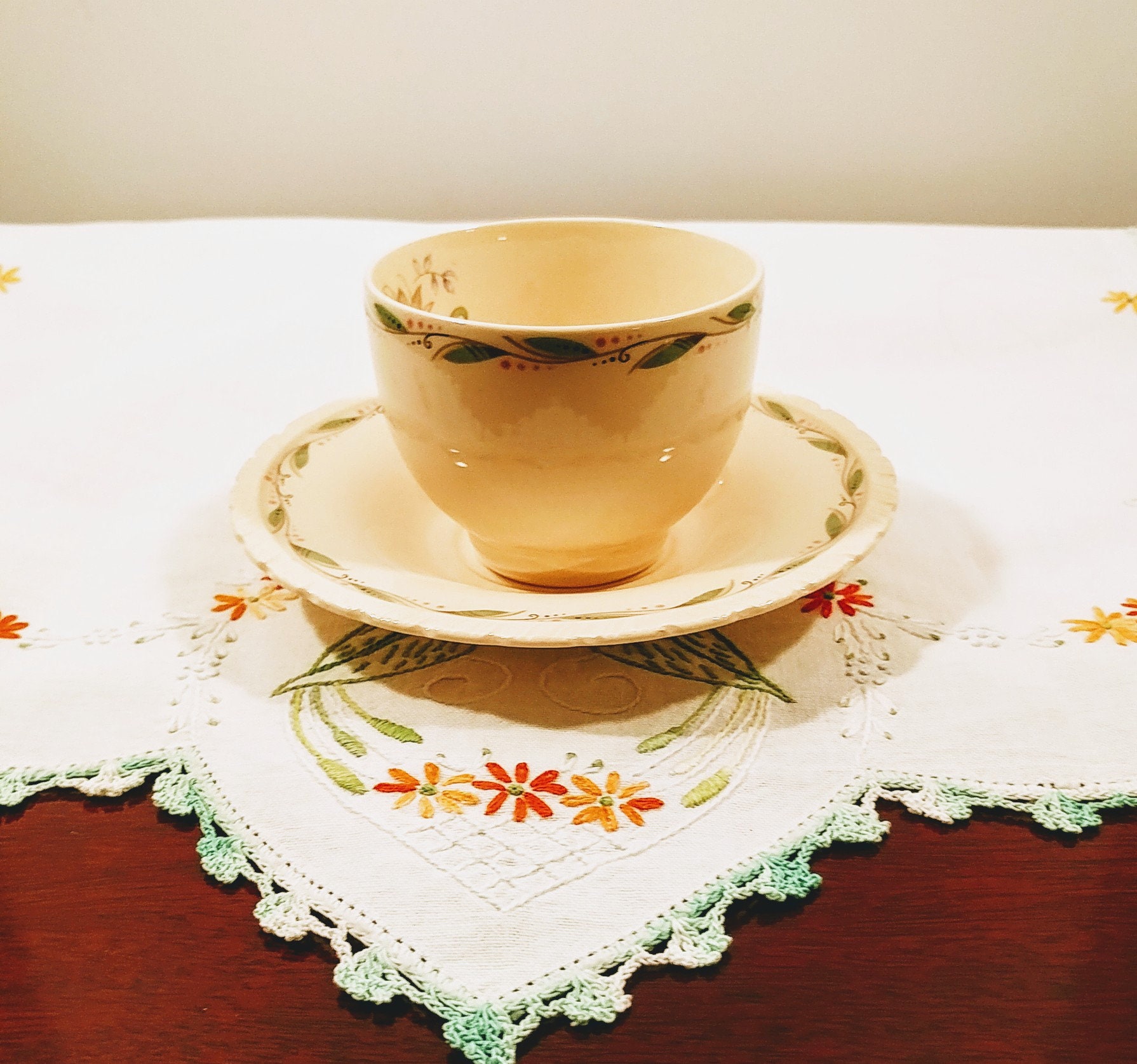 New Hall Pottery Romney Pattern Pedestal Cup and Saucer Set - Etsy