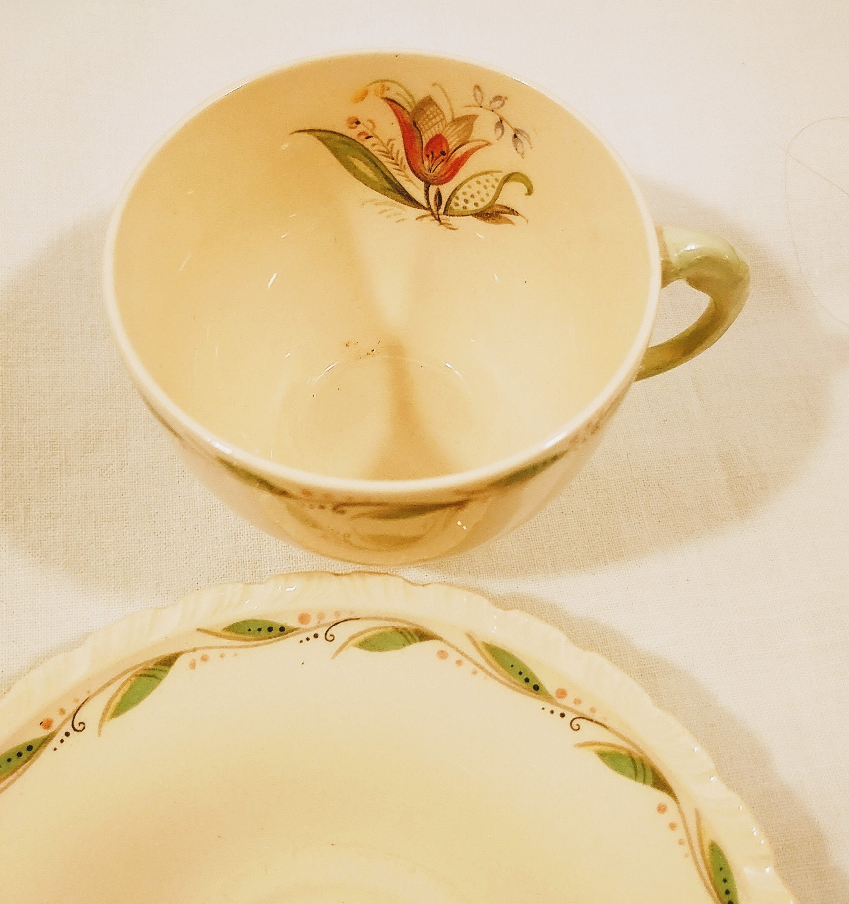 New Hall Pottery Romney Pattern Pedestal Cup and Saucer Set - Etsy
