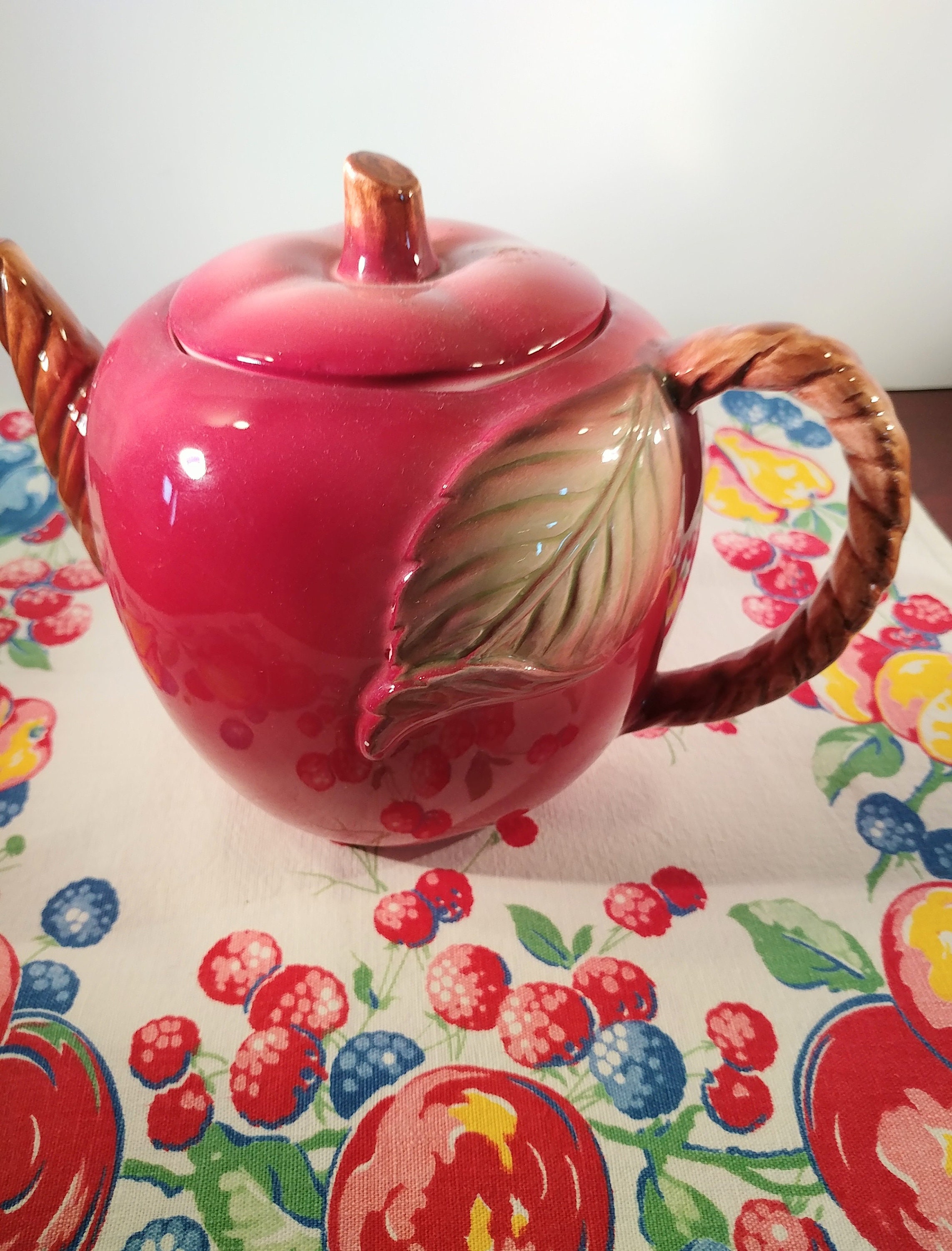 Luscious Red Apple Teapot Full Size Vintage Teapot Figural | Etsy