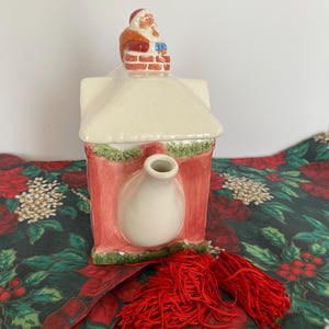 Rooftop Santa Christmas Teapot, Full Size; Vintage Teapot, Holiday ...