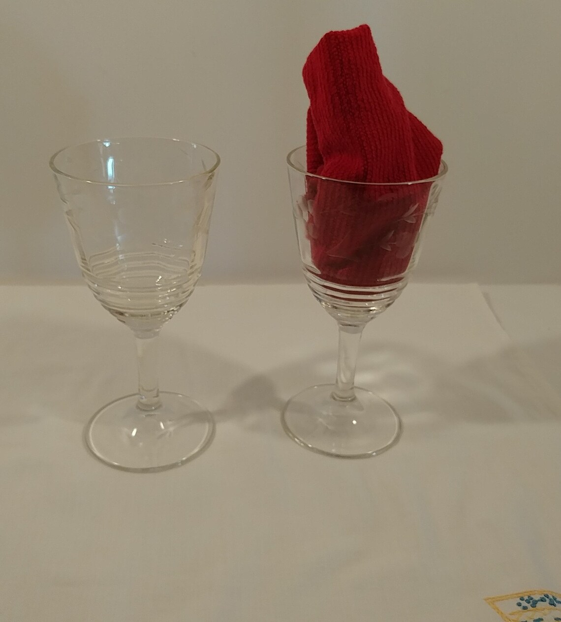 Mid Century Libby Rock Sharpe Halifax Pattern Wine Glass Set | Etsy