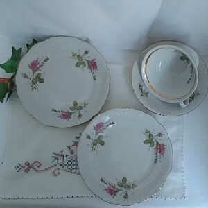Vintage Wawel China Gold Trimmed Roses Cup, Saucer and Plate Set - 4 ...