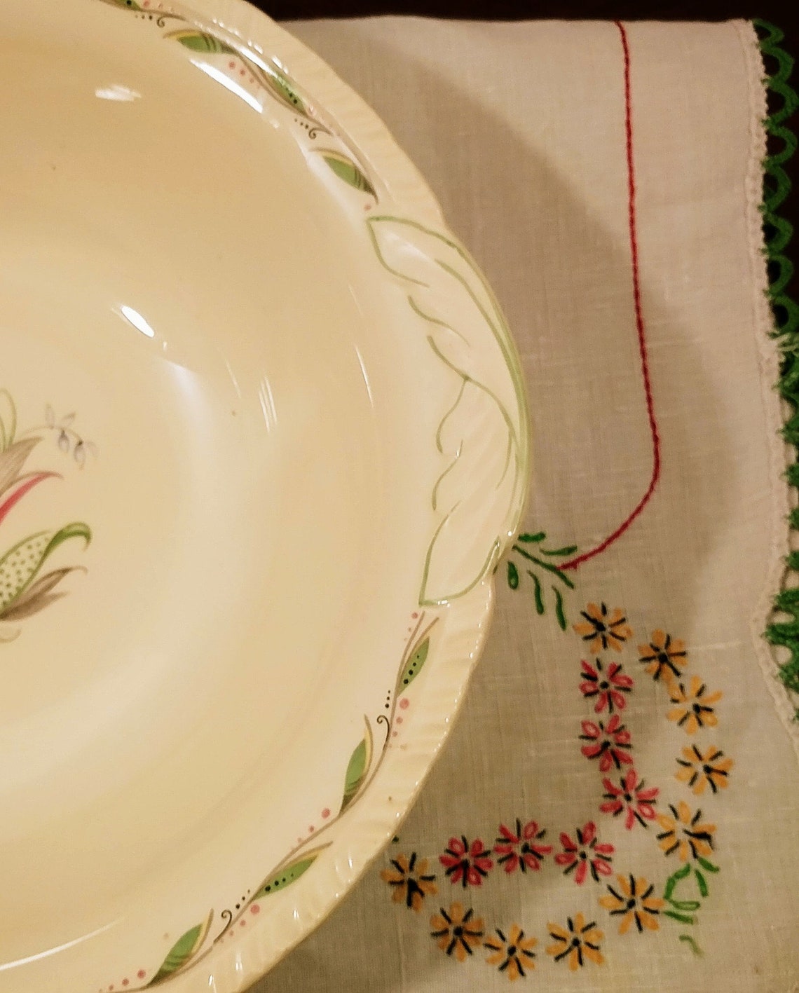 New Hall Pottery Romney Pattern Large Open Serving Bowl - Etsy