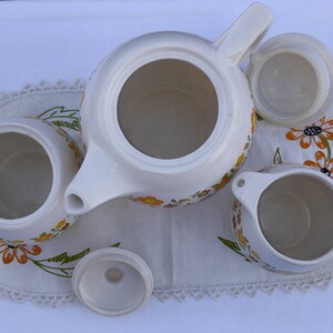 Mccoy MCM Patchwork Pattern Tea Set, Full Size Teapot, Creamer, Lidded ...