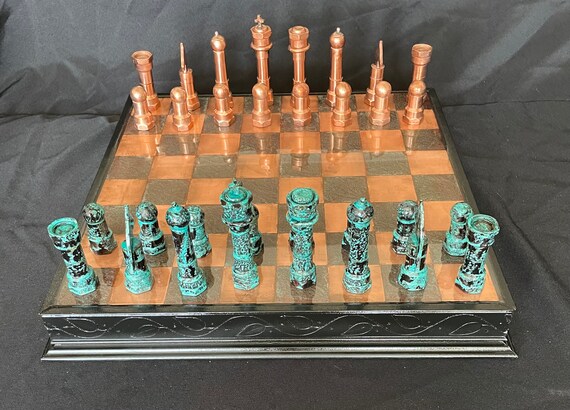 Black Ice Copper Chess Set - Etsy