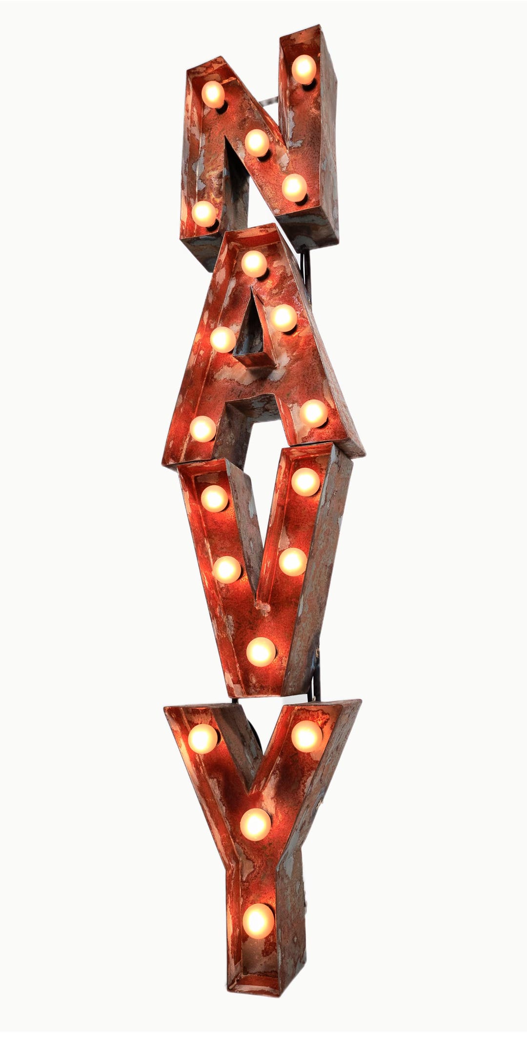 Rustic Military Marquee Sign, Light up Metal Letters Wall Decor ...