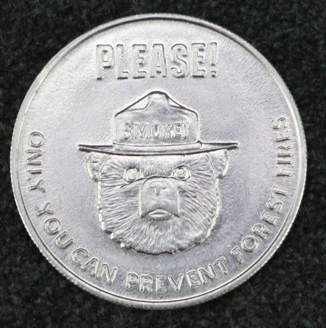 Advertising Character Premium Smokey the Bear Coin 1960s Aluminum ...