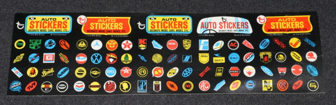 Topps 1970 Non-sports Cards Way Out Wheels Stickers Uncut Evel Knievel ...