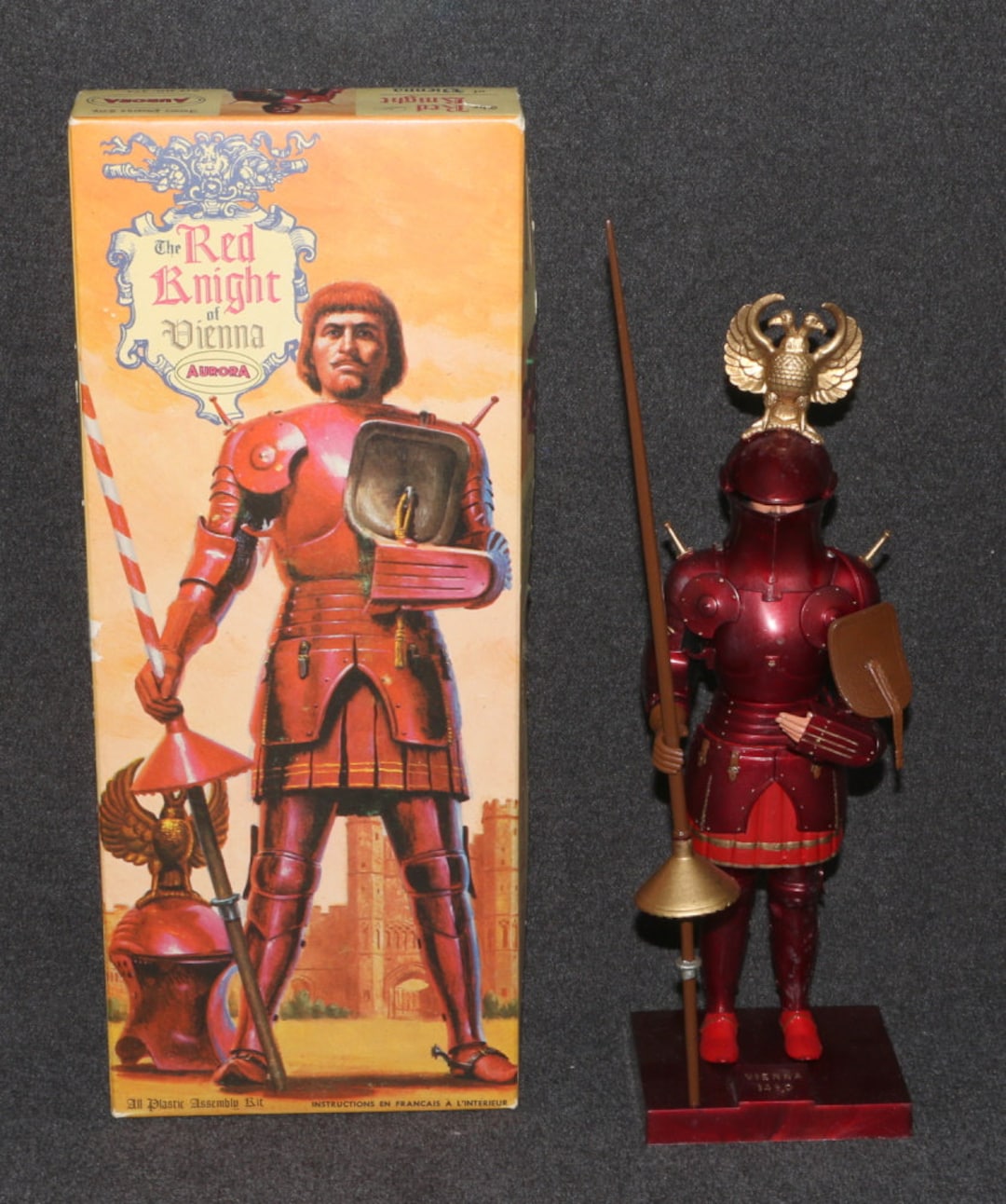 Aurora Model Built up 1973 Red Knight of Vienna Polk 1963 UK USA Box ...