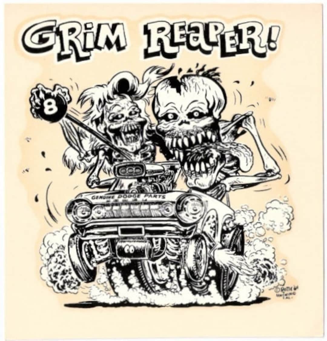 Roth 1964 Rat Fink Water Slide Decal Hot Rod Grim Reaper - Etsy