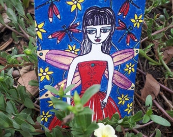 Dragonfly Queen - Original Ink Drawing - Etsy