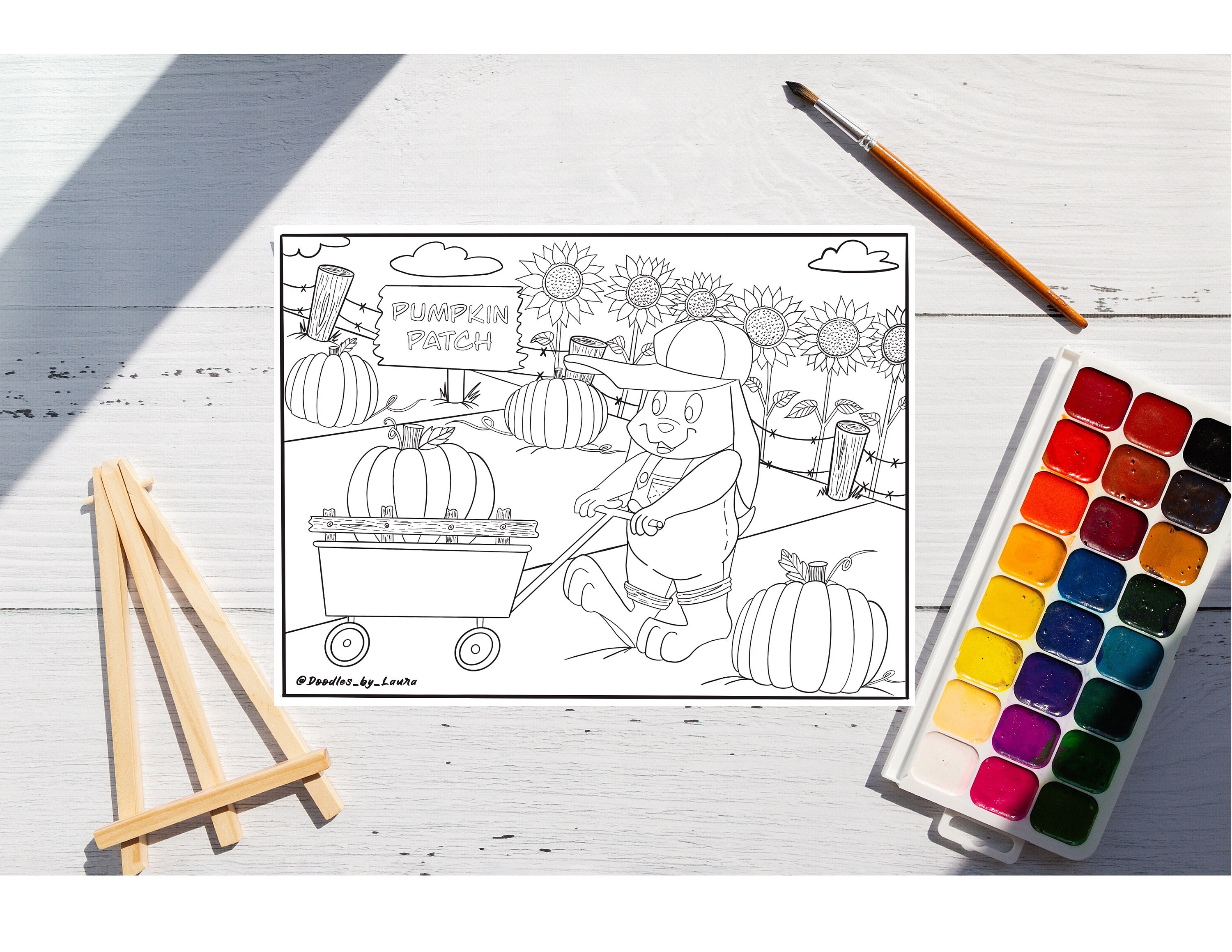Fall Coloring Page - Fall Activity Page - Children's Coloring- Digital ...