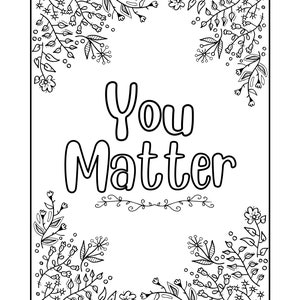 Adult Coloring Page/ Inspirational Quote/ Coloring Page/ Inspirational ...