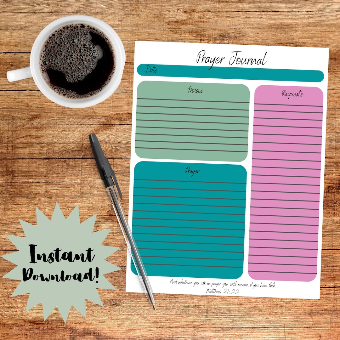 Digital Prayer Journal - Daily Prayer Journal- Printable Journal Pages ...