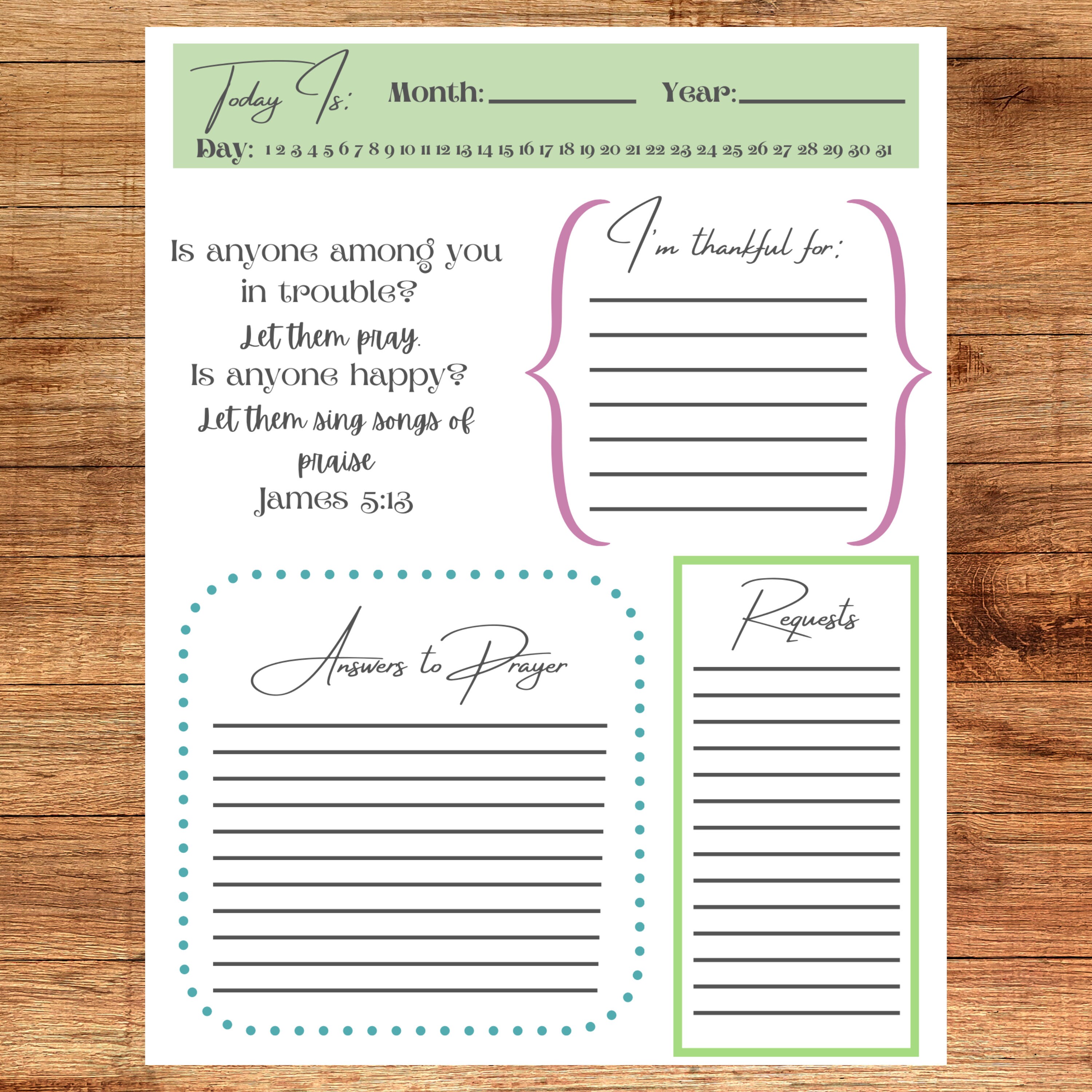 Printable Prayer Journal Set- Daily Prayer Journal- Printable Journal ...