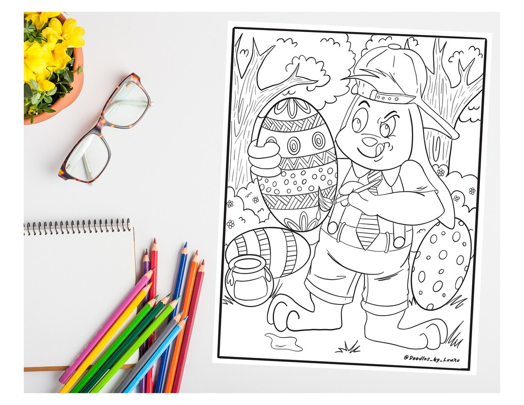 Easter Coloring Page- Digital Download- Kid's Activity Page - Etsy