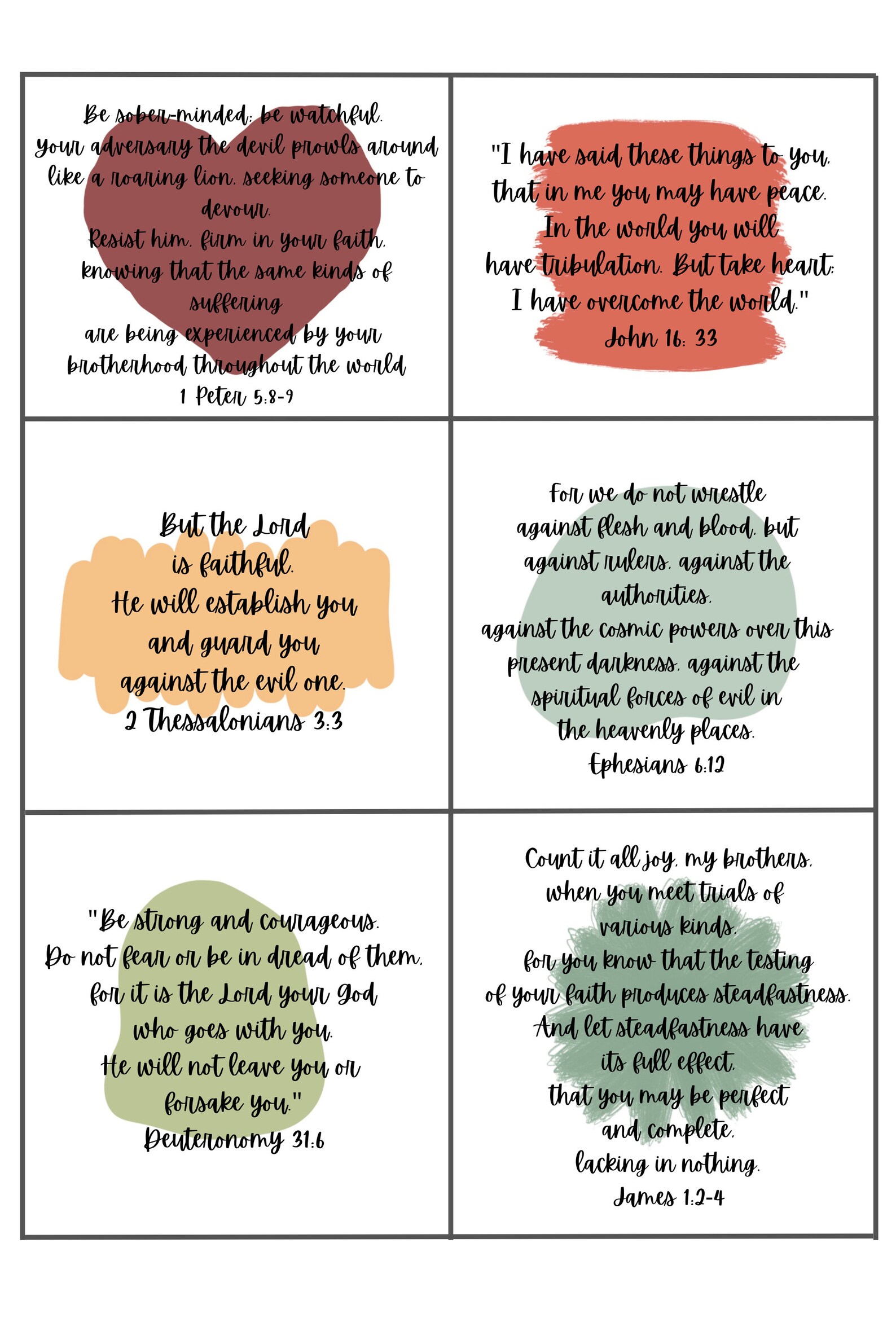 Printable Bible Verse Cards, Scripture Cards, Printables, Bible Memory ...
