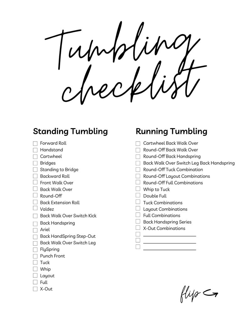 Tumbling, Gymnastics & Elite All Star Cheerleading Skills Digital ...