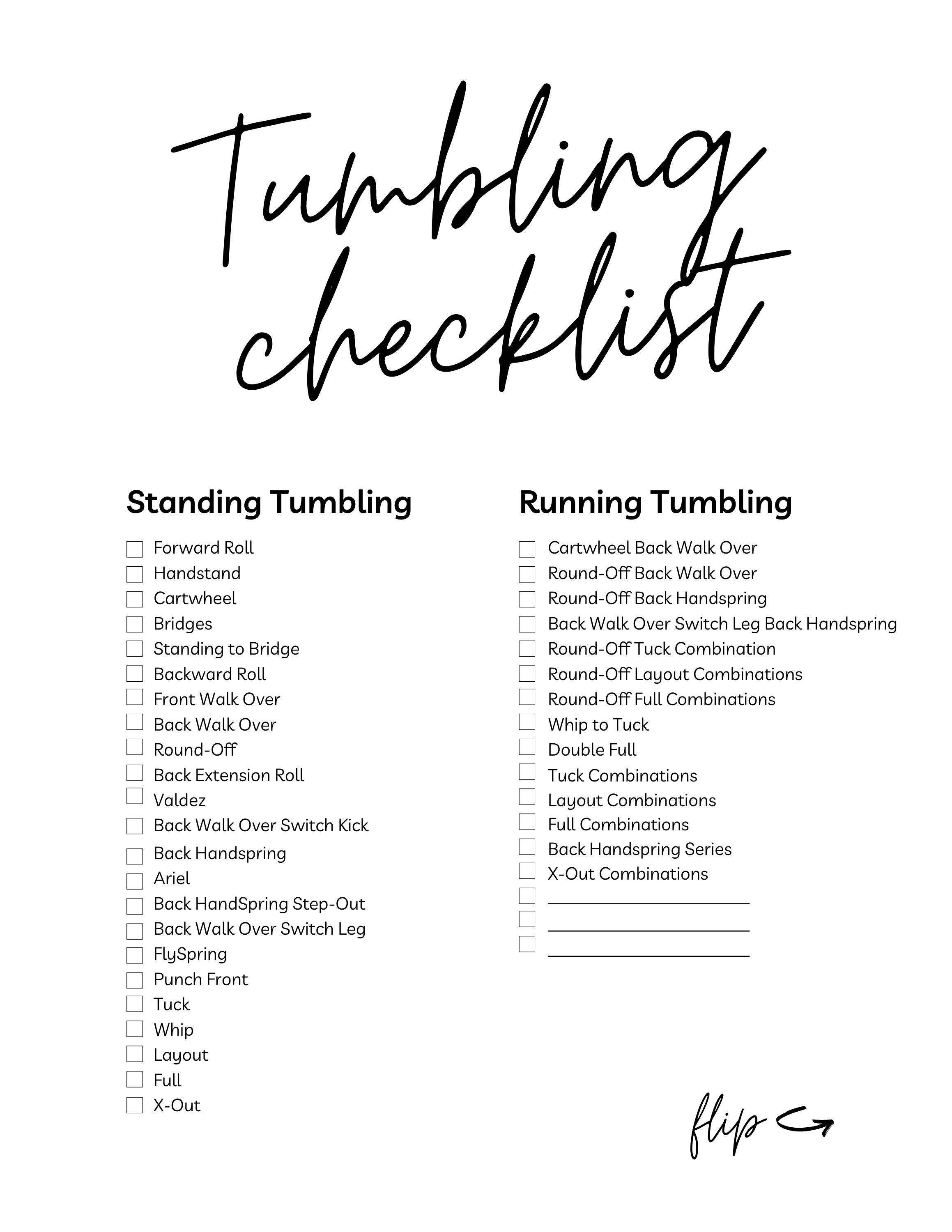 Tumbling, Gymnastics & Elite All Star Cheerleading Skills Digital ...