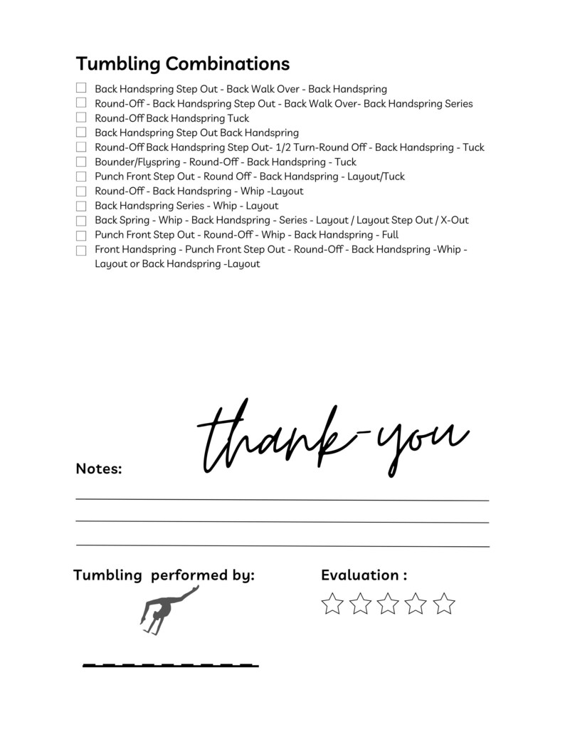 Tumbling, Gymnastics & Elite All Star Cheerleading Skills Digital ...