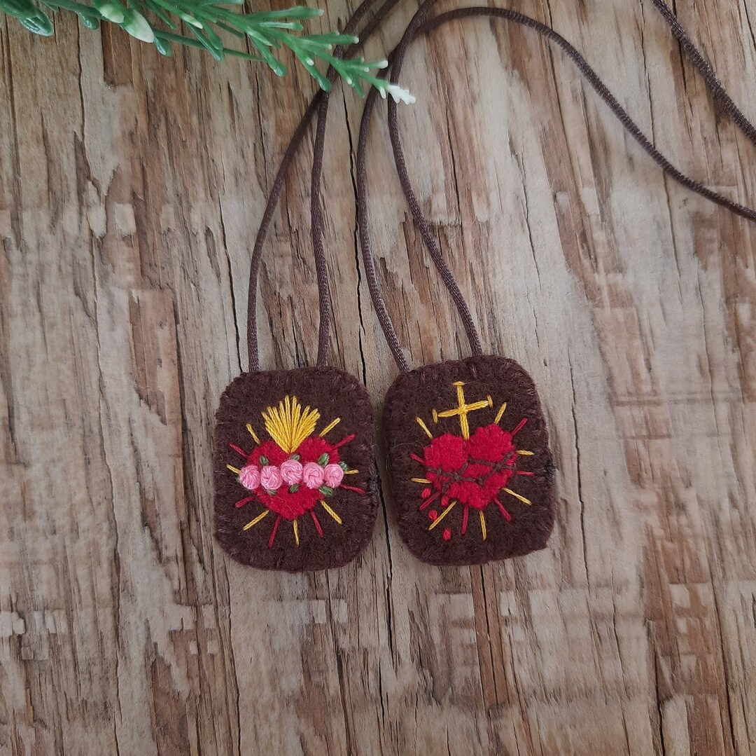 Wool Scapular, Virgen Del Carmen, Sacramental, Devotional, Heart of ...