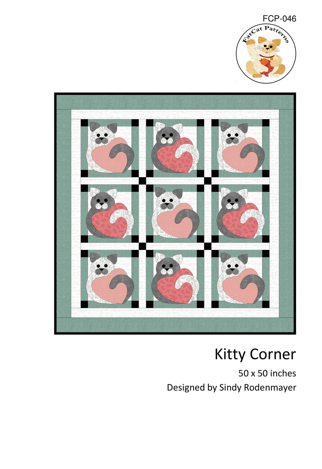 FCP-046 Kitty Corner paper Pattern a Fusible Applique Quilt Pattern - Etsy