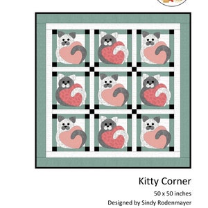 FCP-046 Kitty Corner paper Pattern a Fusible Applique Quilt Pattern - Etsy