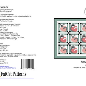 FCP-046 Kitty Corner (digital Pattern) *a Fusible Applique Quilt ...