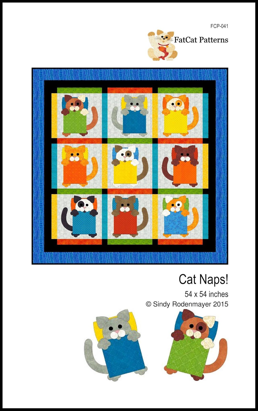 FCP-041 Cat Naps (digital Pattern) *a Fusible Applique Quilt Pattern - Etsy