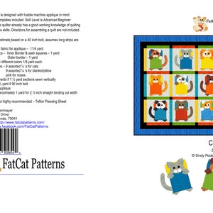 FCP-041 Cat Naps (digital Pattern) *a Fusible Applique Quilt Pattern - Etsy