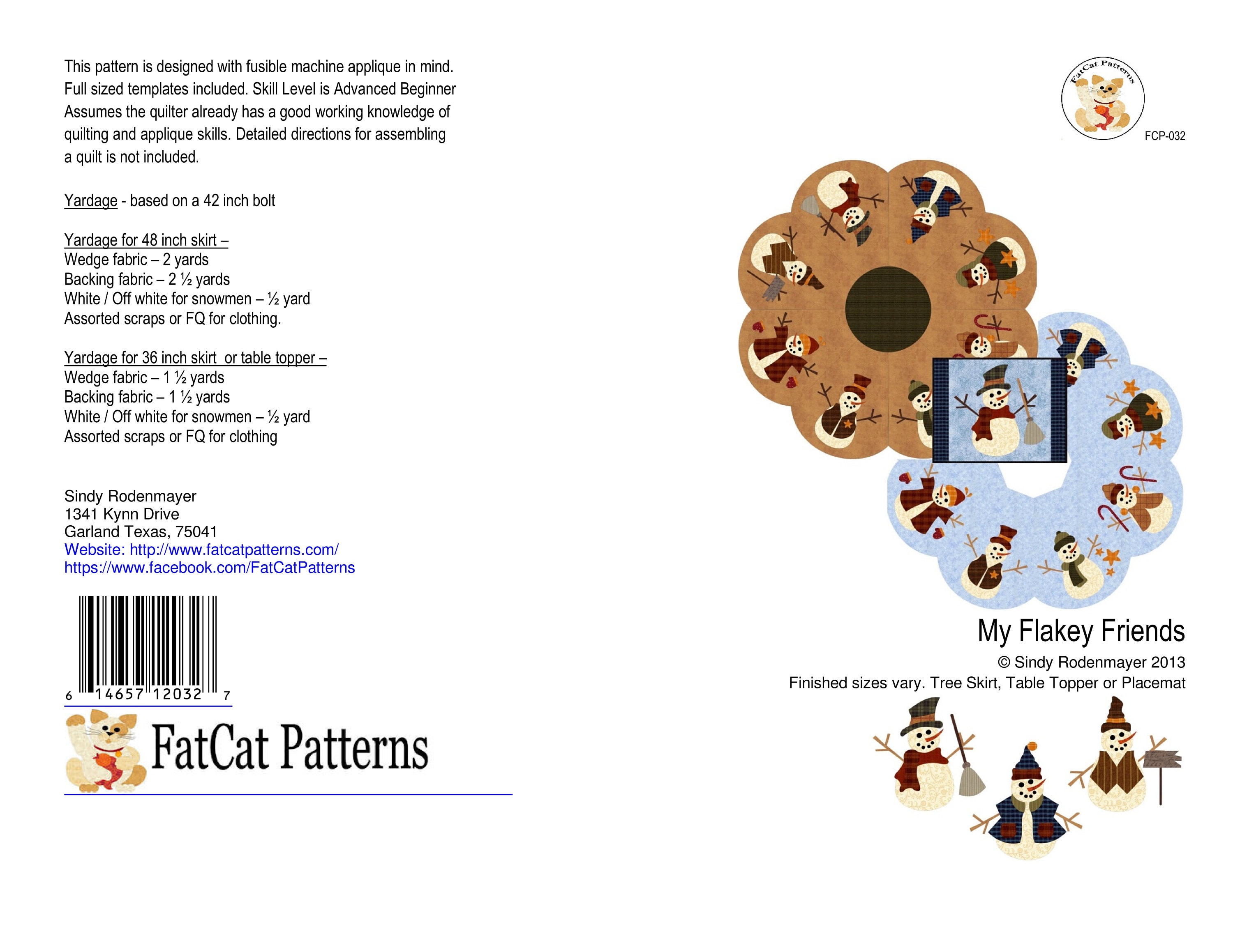 FCP-032 Flakey Friends (digital Pattern)*a Fusible Applique Quilt ...