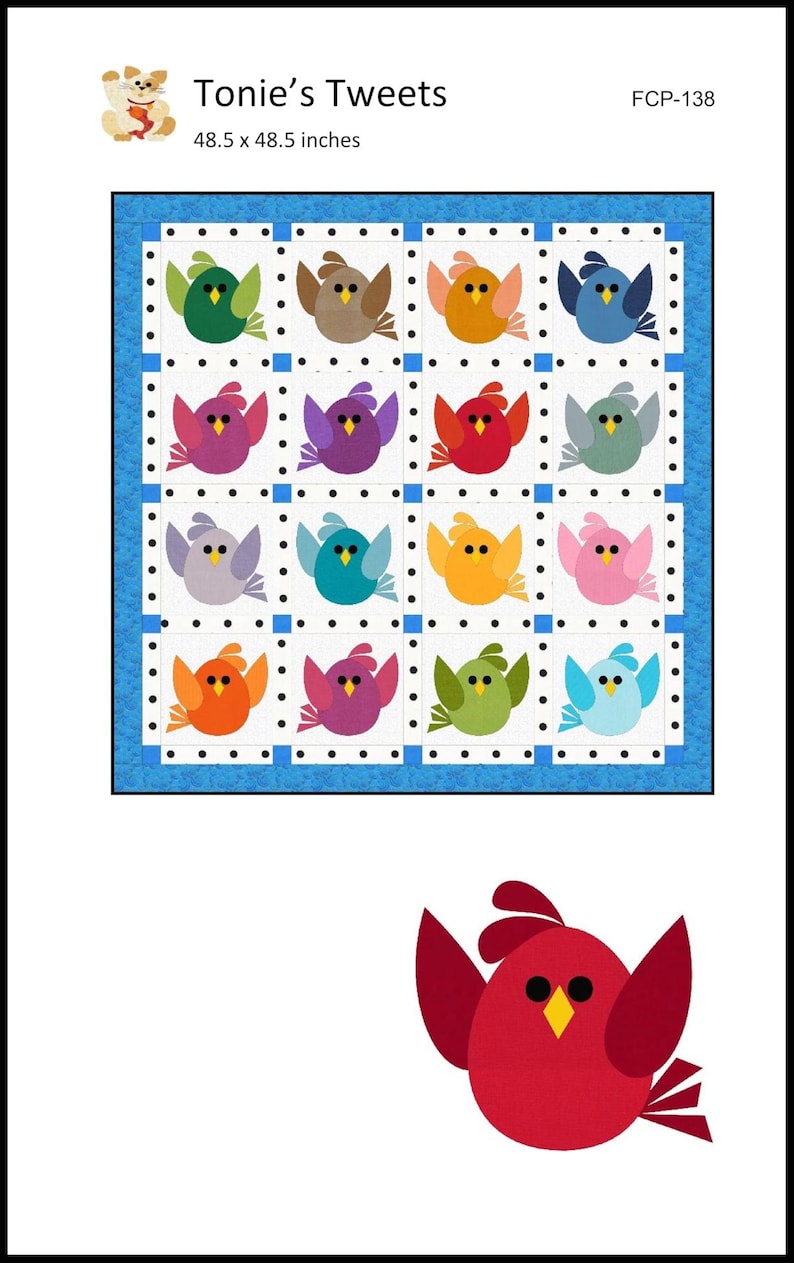 FCP-138 Tonie's Tweets (digital Pattern) *a Fusible Applique Quilt ...